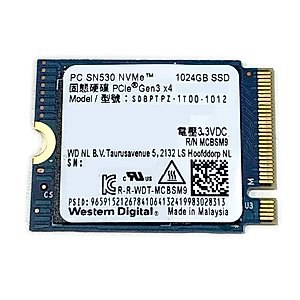 Western Digital 1TB SSD PC SN530 M.2 2230 PCIe Gen3 x4 NVMe 1024GB SDBPTPZ-1T00