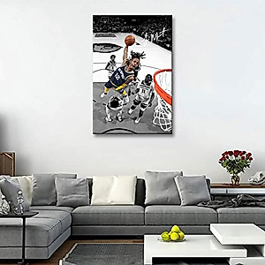 Ja Morant Poster Canvas Wall Art Basketball Posters Interior Room Bedroom Office Wall Decor (16x24inch-No Frame,A)