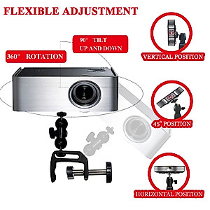 2-Be-Best Mini Projector Mount, Articulating Clamp Mount, 360 Flexible, Compatible with Projector, Camera, LED Light, 1 Year Warranty