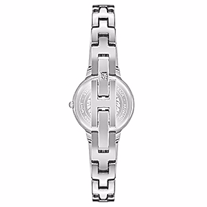 Anne Klein Women's Japanese Quartz Dress Watch with Metal Strap, Silver, 14 (Model: AK/2627BKSV)