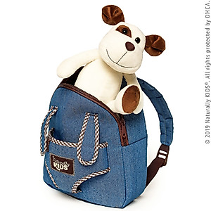 Naturally KIDS Dog Toddler Backpack, Dog Stuffed Animals, Stuffed Dog for Toddlers Boys Girls