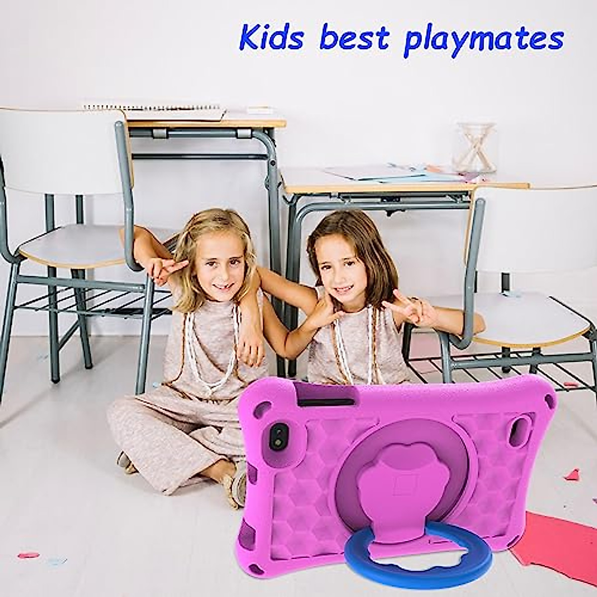 8 inch Kids Tablet, 32GB ROM Android 12 Tablet for Kids Parent Control Toddler Tablet with Case, 2GB RAM Wifi Tablet Pc, Pre installed Learning Education Tablets, 2+5MP Dual Camera IPS Screen, Pink