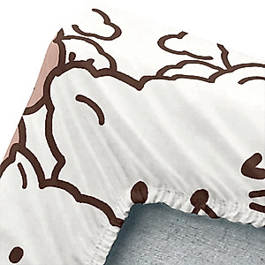 CVHouse Kawaii Cat Bed Set Sheets Full Size,Kawaii Cartoon Cat Bedding Sets for Girls Kids Teens,Cute Cat Fitted Sheet Sets,1 Flat Sheet & 1 Fitted Sheet with 2 Pillow Cases - 4 Pieces