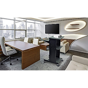 Luxor Gray 4 Shelf Mobile Presentation Station