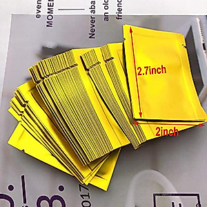 Markeny 500 Pack Aluminum Foil Bags, Matte Sample Pack Flat Open Top Resealable Tear Notch Aluminum Foil Mylar Bags, 5 x 7 cm/ 2x 2.7 inch, 5 Color