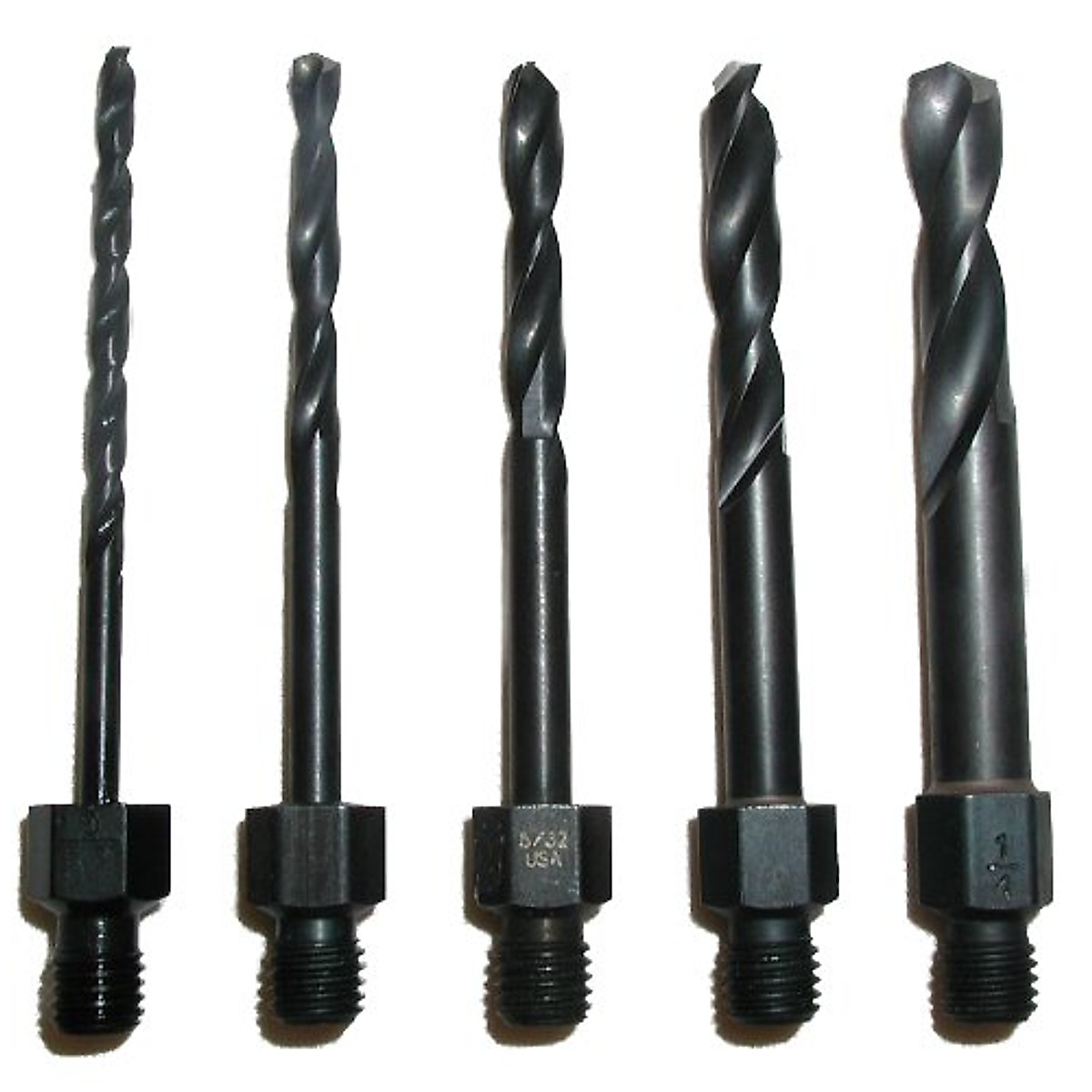 Drill Bits Short Length Threaded Shank, Long Series Drill Bit Set 2 Tight Fit Tools 00132