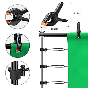 Backdrop Stand for Parties, CPLIRIS 6.5x10ft Adjustable Photo Backdrop Stand Background Support with 4 Spring Clips, 2 Sandbag, 4 Backdrop Holder Clip for Parties, Baby Shower, Birthday