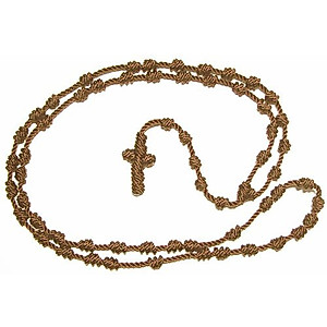 R. Heaven Brown Knotted Cord Rope Rosary Beads Large and Strong