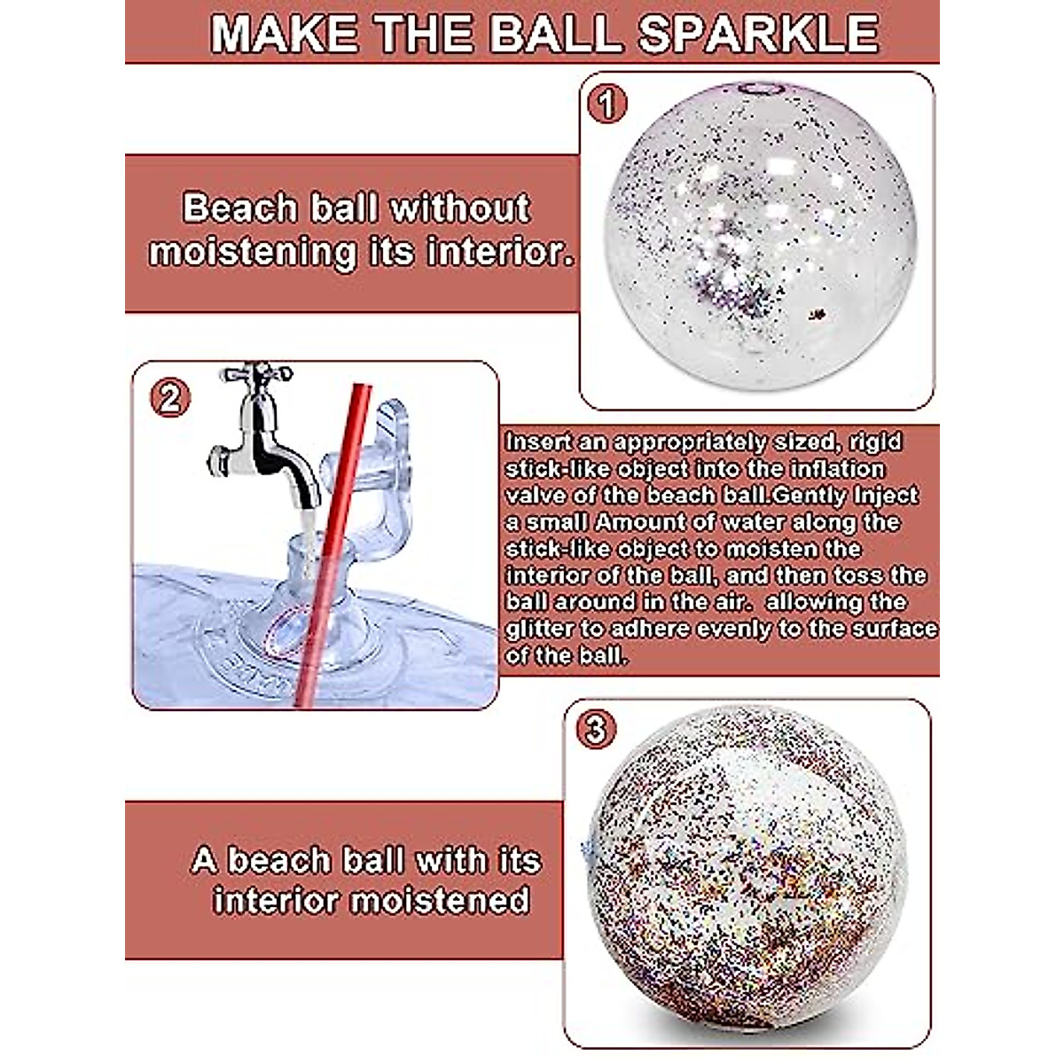 Inflatable Beach Balls Bulk Jumbo 16" Glitters Pool Toys Balls for Pool, Beach, Summer Pool Party - Swimming Pool Game Water Beach Toys Kid Party Favor Luau Decorations Blow Up Beach Ball (12 Pack)