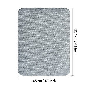 Premium Quality Fabric Iron-on Patches Inside & Outside Repair Decorating Kit 12 Pieces Size 4.8" by 3.7" (9.5 cm x 12.4 cm) (RF-101-26 Light Grey)