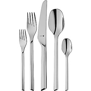 WMF Kineo Stainless Steel Cutlery Set for 6 People, 30 Pieces, Monobloc Knife, Polished Cromargan Cromargan Protect, Scratch-Resistant, Dishwasher Safe