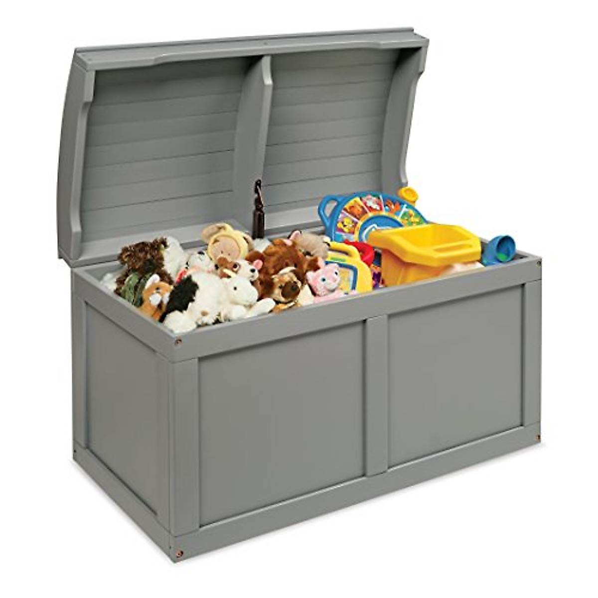 Hardwood Safety Hinge Barrel Top Toy Storage Chest