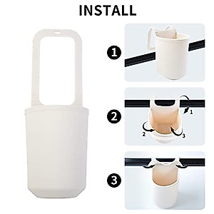 Stroller Organizer with Cup Holder, Universal Stroller Cup Holder for Wheelchair, Plus Size, Measures 12"x 3.6"x 3.8", Suitable for Camping Chair, Lawn Chair, Bike, Treadmill, Bathroom - Milky White