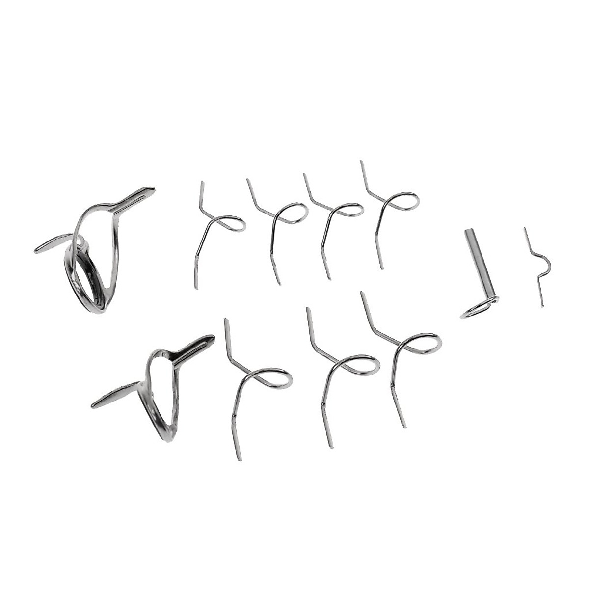 Tachiuwa 22 Piece Fly Fishing Rod Guides and Tip Tops Repair Kit DIY Eye Rings Guides, Different Sizes