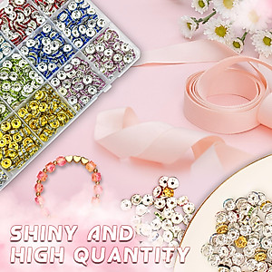 1080Pcs 8mm Round Spacer Beads, Crystal Beads, Rhinestone Beads ,Beads for Jewelry Making Necklaces, Bracelet Pendants (9 Colors-8mm)