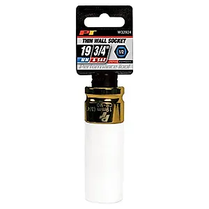 Performance Tool W32924 1/2-Inch Impact Drive 19mm/3/4 Thin Wall Socket , Gold