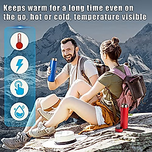 4 Pieces Smart Water Bottles with LED Temperature Display Tea Infuser Bottle Double Wall Insulated Water Flask Stainless Steel Water Bottle That Keeps Water Cold and Warm Leak Proof Vacuum Travel Mug