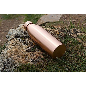 Copper Water Bottle - Kosdeg - 24oz - A Handcrafted Leak Proof Ayurvedic Pure Copper Vessel For Drinking- Drink More Water, Lower Your Sugar Intake and Enjoy The Health Benefits Immediately…