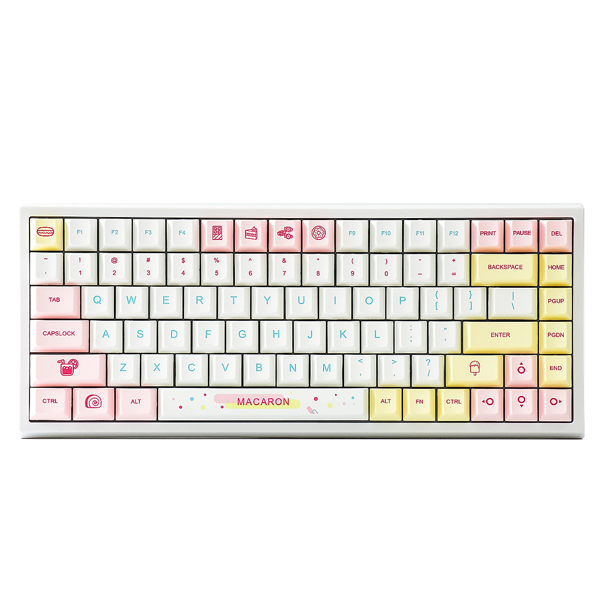 YUNZII Macaron 84 84-Key RGB Hotswap Wired Mechanical Gaming Keyboard with PBT Dye-subbed Keycaps for Mac/Win/Gamers (Gateron Black Switch,Macaron)