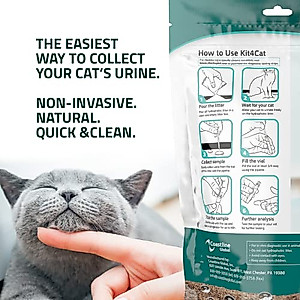 KIT4CAT 2lb Hydrophobic Cat Litter for Urine Collection, Hydrophobic Sand Urine Collection Litter Kit I Collect cat Urine Sample for Test (3 x 11oz Bags)