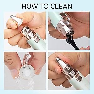 VOGCREST Hair Trimmer, 2 in 1 Facial Hair Remover & Eyebrow Trimmer for Women - Rechargeable, Portable, LED Light