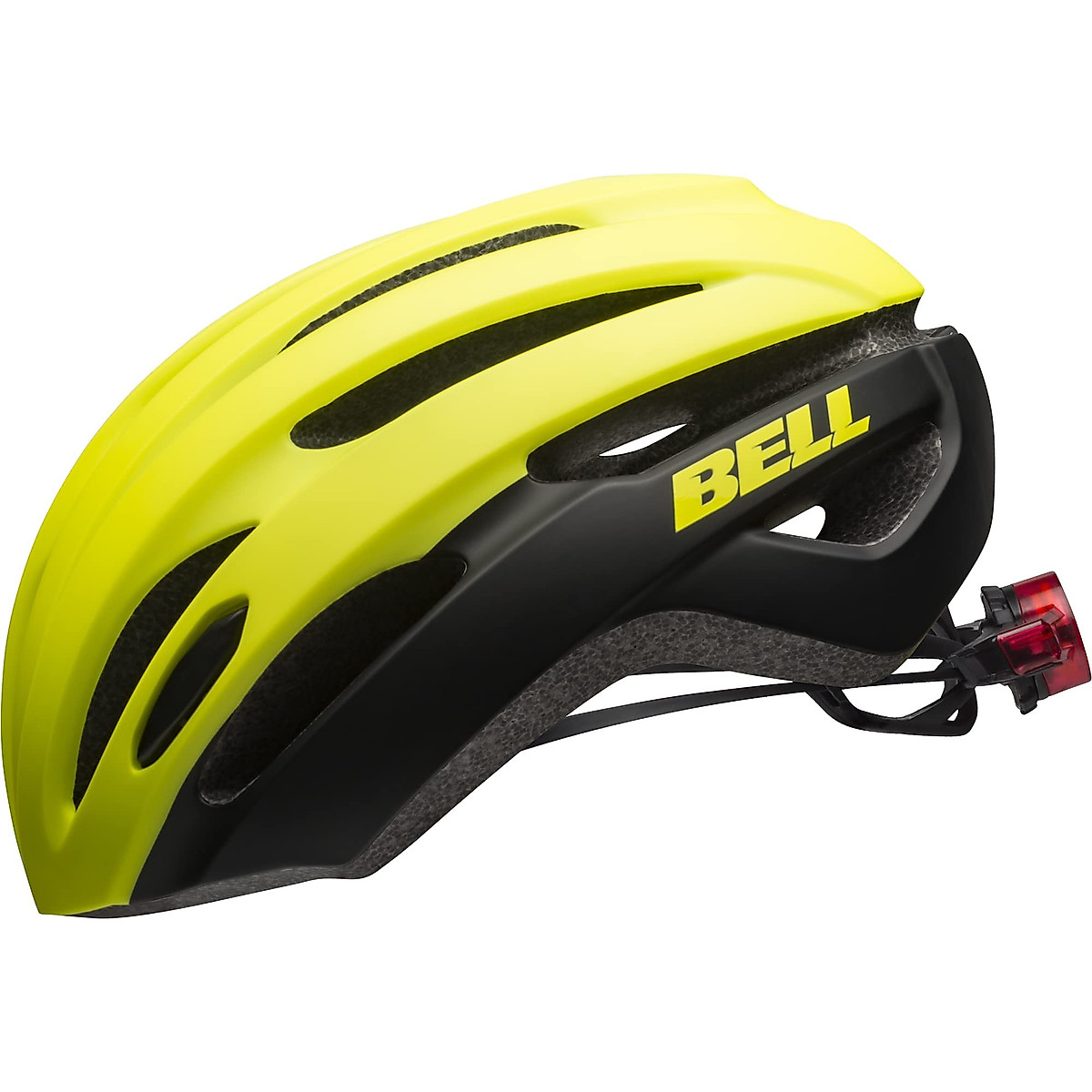 Bell Avenue LED Adult Road Bike Helmet - Matte/Gloss Hi-Viz/Black (2021), Universal Adult (53-60 cm)