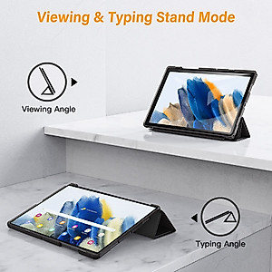 ZtotopCases Slim Case for Samsung Galaxy Tab A8 10.5 Case 2022, Lightweight Trifold TPU Stand Cover, Full Protective Case for Samsung Galaxy A8 10.5 Inch Tablet SM-X200/X205/X207, Black