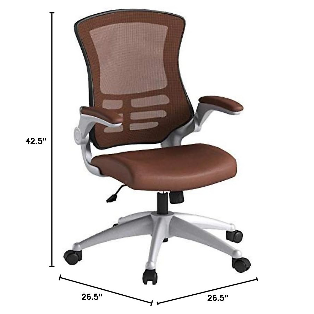 Modway Attainment Mesh Vinyl Modern Office Chair in Tan
