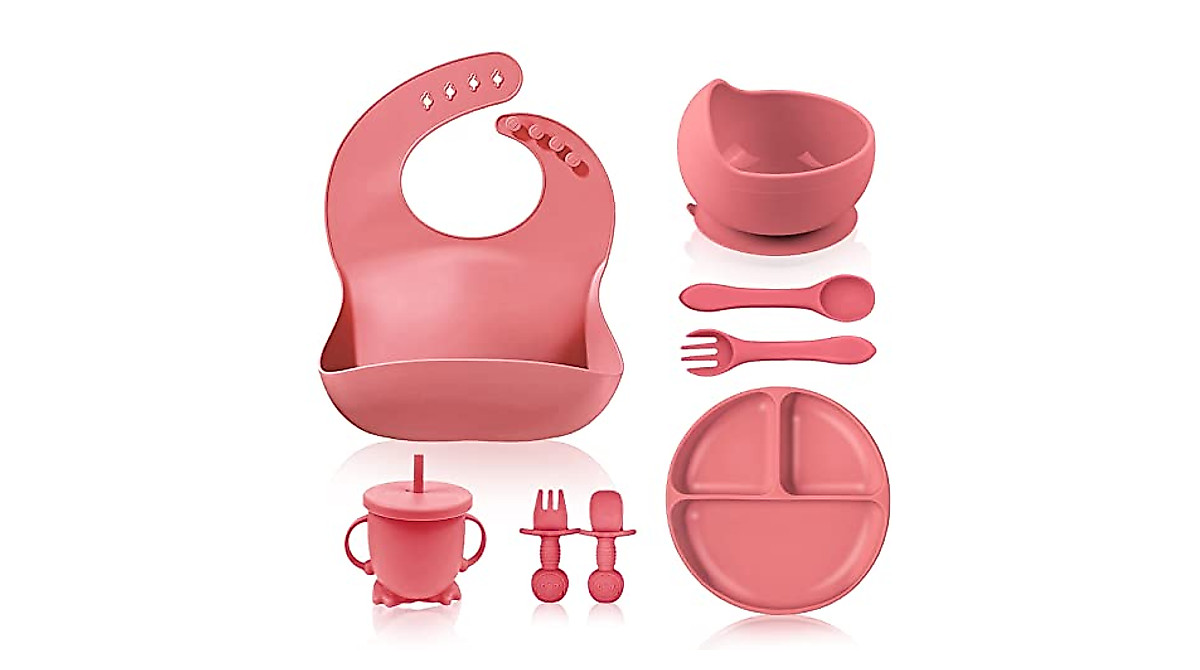 ANAVIL Baby Feeding Set - 8 Pack Silicone Feeding Supplies