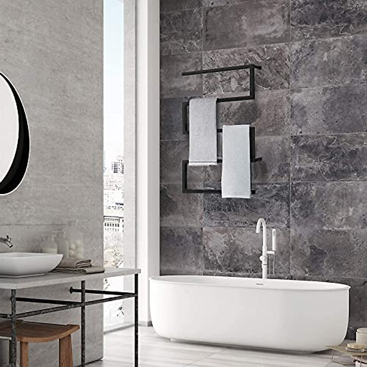 Bathroom Towel Warmer Electric Heated Towel Rack, Towel Warmer Drying Rack, Electric 304 Stainless Steel Heated Towel Rack, 10-Bar Wall Mounted Constant Temperature Heated Towel Rail Bathroom Radiator