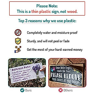 Fun-Plus Lavender Bathroom Decor, 12″x6″ PVC Plastic Wall Decoration Hanging Sign, High Precision Printing, Water and Humidity Proof, Bathroom Rules, Purple Bathroom Accessories, Lavender