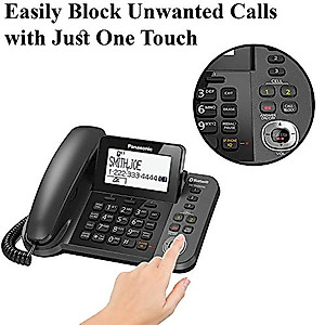 Panasonic KX-TGF382M Link2Cell Bluetooth Corded/Cordless Cordless Phone and Answering Machine with 2 Cordless Handsets (Renewed)