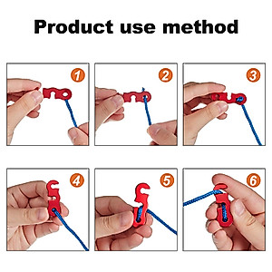 SATINIOR 20 Pieces Guyline Tensioner Aluminum Alloy Guy Line Cord Adjusters Tent Rope Tensioners Paracord Tensioner for Outdoor Tent Camping Hiking Accessories