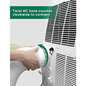 Plusluck Portable Air Conditioner Hose, 5.9" Diameter & 82" Length, Anti-Clockwise Thread, AC Exhaust Vent Duct Hose, Universal AC Tube Hose Kit Parts Accessories