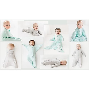 Transition Swaddle - Baby Wearable Blanket - Baby Sleep Sack with 2-Way Zipper - 95% Bamboo Viscose Fiber/5% Spandex - TOG 0.5 - Cozy Sleep Wrap designed by a pediatric (Soft Mint, Medium 6-12 Month)
