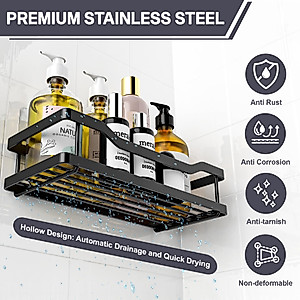 Ace Initiatives Shower Caddy 4 Pack, Adhesive Shower Organizer for Bathroom Storage & Kitchen, No Drilling, Large Capacity, Rustproof Stainless Steel Bathroom Organizer, Bathroom Shower Shelves