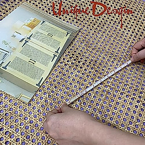 LUSYDECO 36" Width Rattan Cane Webbing Roll 5 Feet Length Hexagon Weave Pre-Woven Cane Mesh Net Open Weave Wicker Cane Webbing Rattan Sheet for Furniture, Chair, Cabinet, Ceiling (5 FEET)