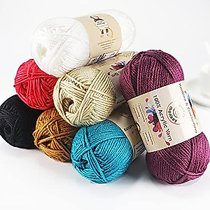 100% Acrylic Fancy Yarn 3-Pack by Yonkey Monkey Knitting Crochet DIY Art Craft (Chestnut 81)