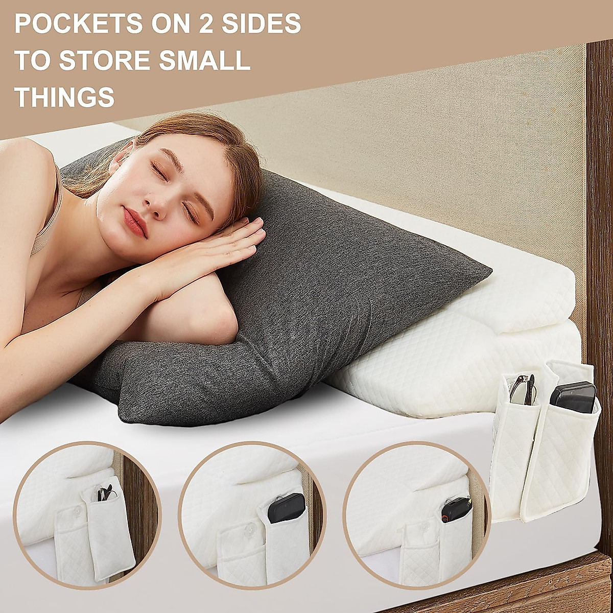 Homemate King Size 76" Foldable Bed Wedge Pillow for Headboard - Upgraded Bed Gap Filler Between Mattress and Headboard - Noodle Pillow Wedge for Headboard Gap