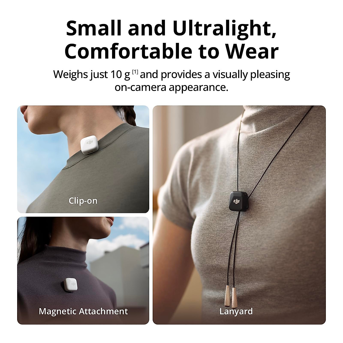 DJI Mic Mini (2 TX + 1 RX + Charging Case), Wireless Microphone for iPhone/Camera/Android, Ultralight, Detail-Rich Audio, 48h Use, Noise Cancelling, Automatic Limiting, Vlog, Streaming