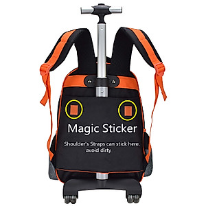 Meetbelify 3Pcs Rolling Backpack for Boys with Lunch Bag Pencil Case School Bags Wheeled Backpack