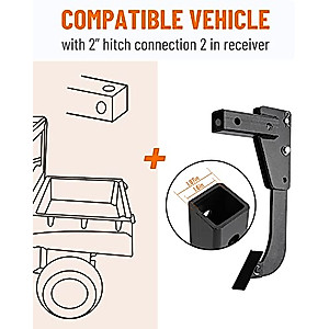 Racewill Hitch Mounted Ripper: Tractor Plow Subsoiler for ATV UTV Tractor with 2 inch Receivers, 2 Replaceable Ripper Teeth, Adjustable in Depth