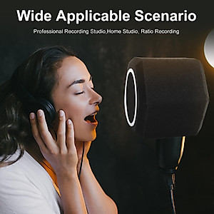 Professional Microphone Isolation Ball with 2-Layered Pop Filter, High Density Foam Great Noise Cancellation