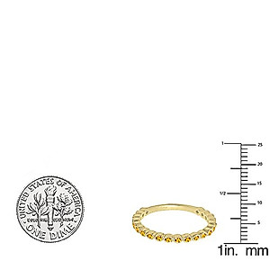 Dazzlingrock Collection Round Citrine Eternity Stackable Anniversary Wedding Band in 14K Yellow Gold, Size 8