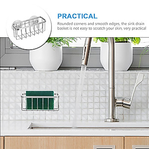 ALAHUGYEF Sponge Holder for Kitchen Sink Sponge Holder, Kitchen Sponge Holder, Dish Sponge Caddy Organizer Holder for Kitchen & Bathroom, Sponges, Scrubbers, Soaps, with Suction Cups, 1 x Sponge