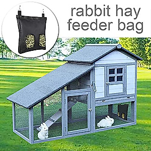 Rabbit Hay Feeder Bag Small Animal Hanging Feeder Sack Oxford Cloth Fabric Guinea Pig Hay Feeder for Rabbit, Guinea, Chinchilla
