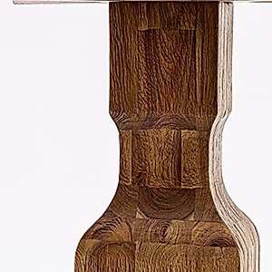 East West Furniture IR3-0N-TP Irving Kitchen Dining Round Wooden Table Top with Pedestal Base, 48x48 Inch, Sandblasting Antique Walnut