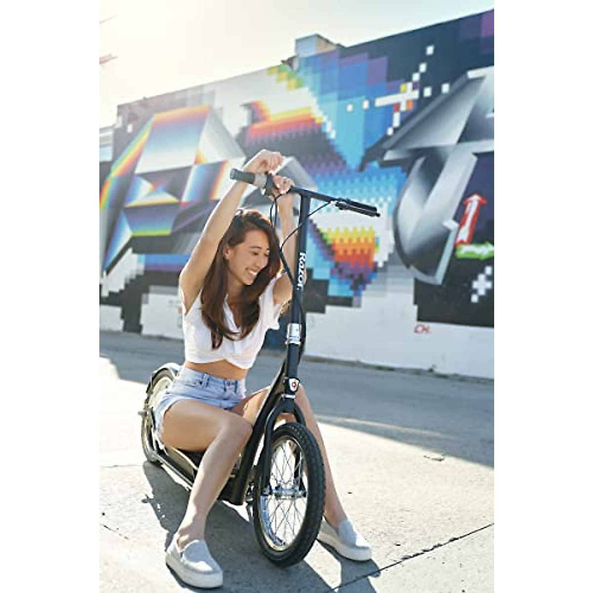 EcoSmart SUP Electric Scooter – 16" Air-Filled Tires, Wide Bamboo Deck, 350w High-Torque Hub-Driven Motor, Up to 15.5 mph & 15.5 Miles Range, Rear-Wheel Drive