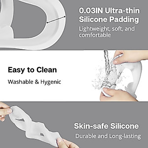 TNP Silicone Cover Set for Oculus Quest 2 Meta Quest 2 Controller Protector White 3 in 1 Silicone VR Face Cover, Protective Lens Cover, VR Headset Skin Shell Accessories for Oculus Quest 2