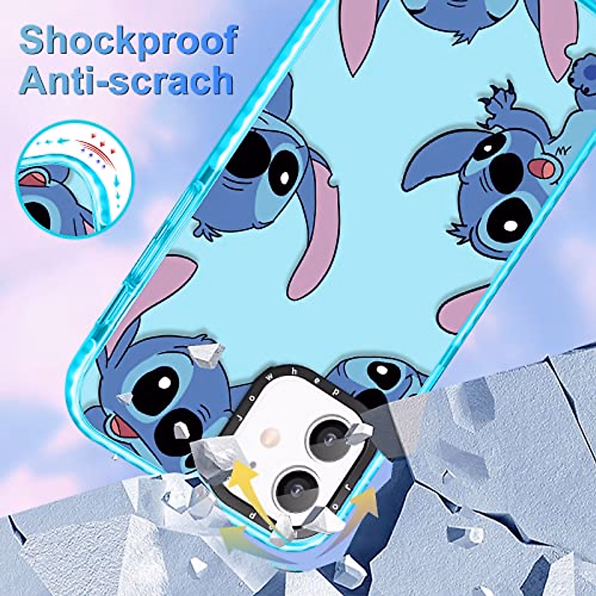 Jowhep Stitc for iPhone 11 6.1”Case Cute Cartoon Character Girly for Girls Kids Teens Phone Cases Cover Fun Unique Kawaii Cool Shockproof Soft TPU Bumper Protective Case for iPhone 11 6.1 Inches